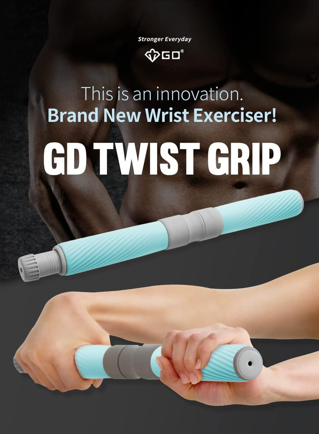 Twist Grip Adjustable Resistance Bar for Wrist Strength, Relieves ...