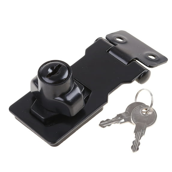 Twist Knob Keyed Locking Hasp Padlock Set for Cabinets Security Door ...