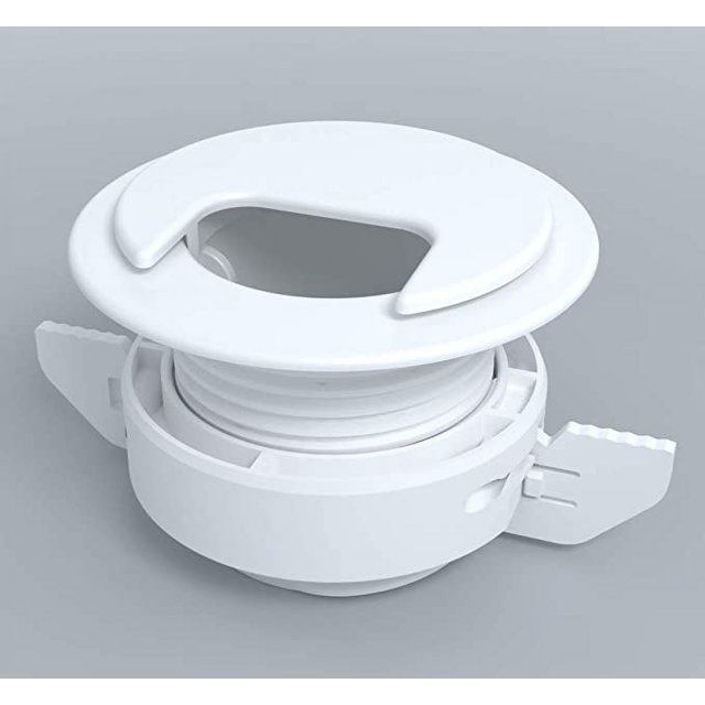 Twist Lock Grommet (2 Pack in White) Cable, Wire, Cord Management ...