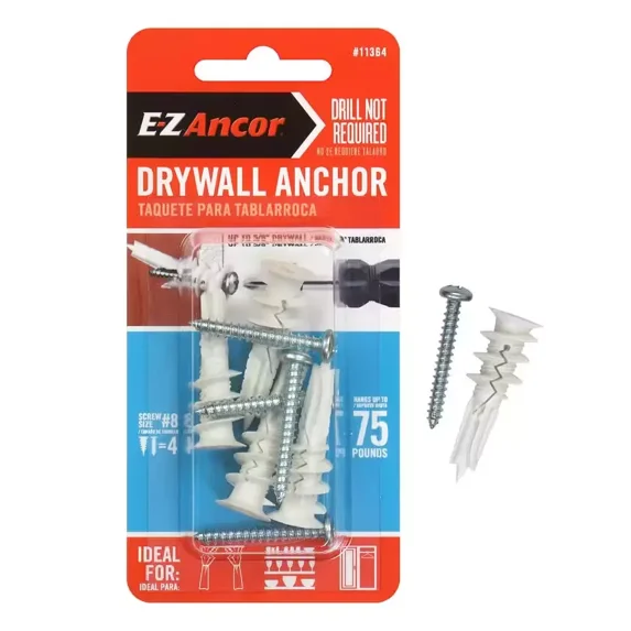 Twist-N-Lock 75 Lbs. Heavy Duty Drywall Anchors (4-Pack), Self Drilling ...
