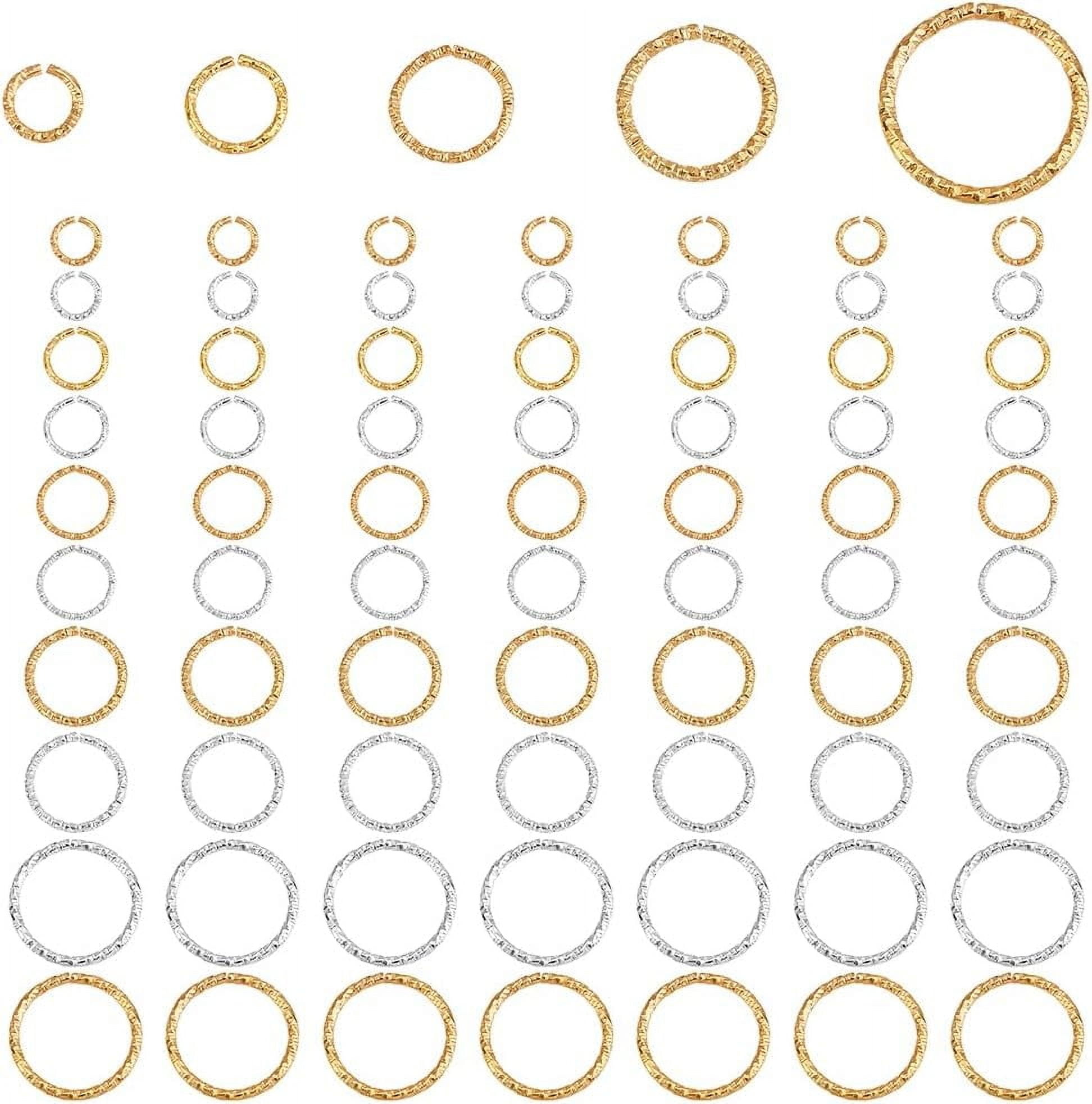 Twist Open Jump Rings 760pcs 5 Sizes Textured O Rings Connectors 8/10 ...