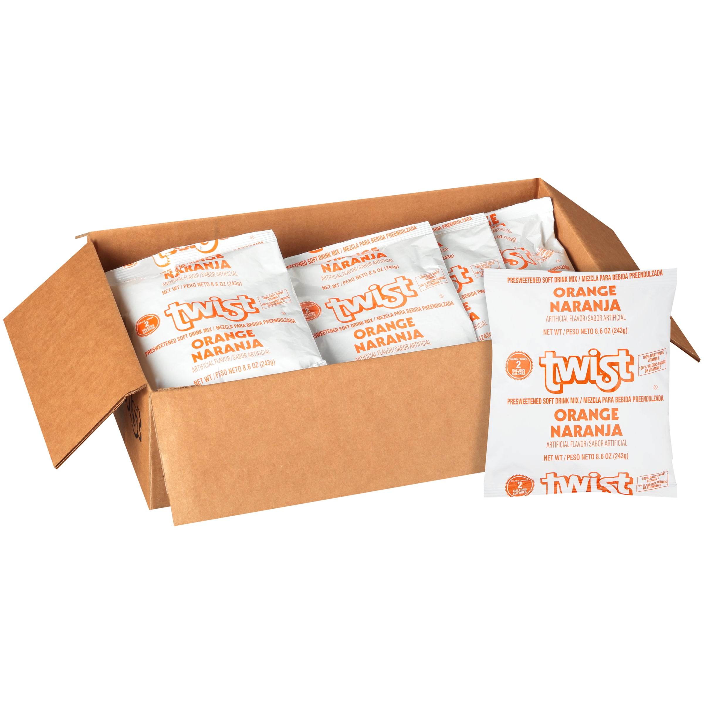 Twist Orange Powdered Drink Mix, 12 ct Casepack, 8.6 oz Pouches ...