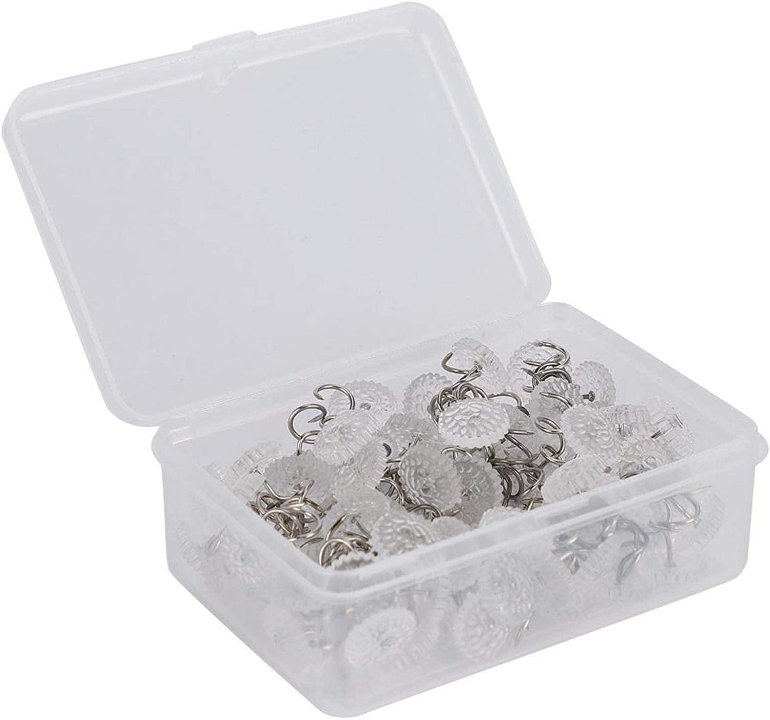 Twist Pins, 100Pcs Transparent Head Stainless Steel Anti Skid Sofa ...