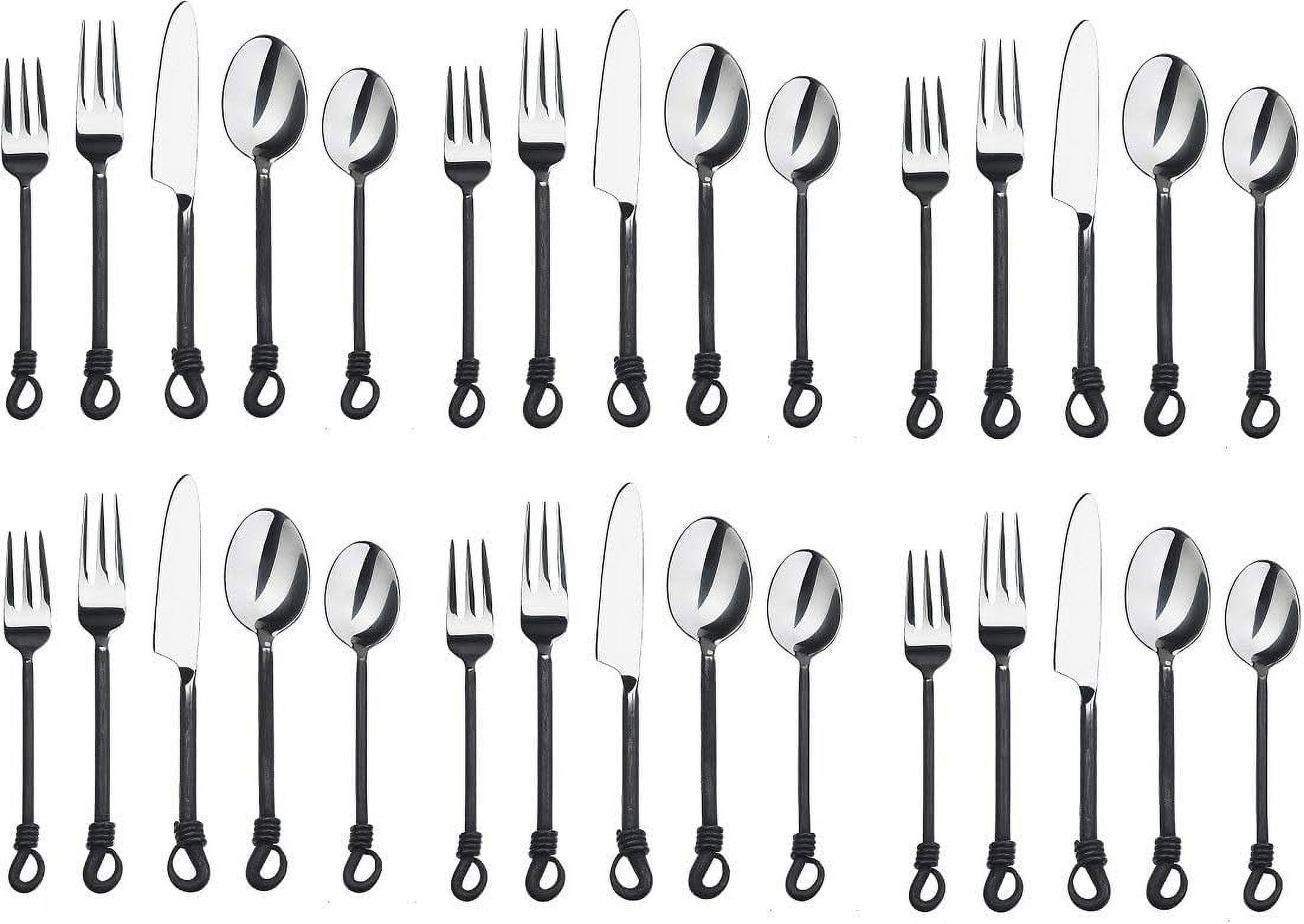 Twist and Shout Stainless Steel Flatware Set Service for Persion Modern ...