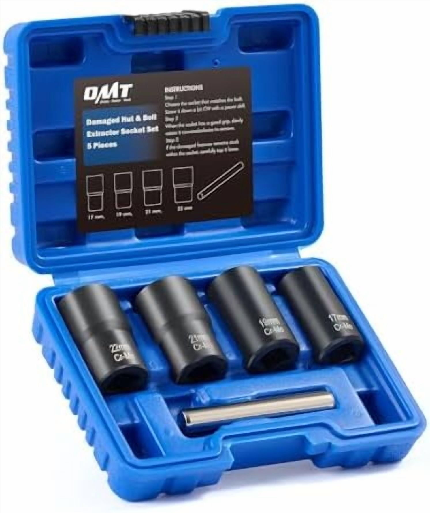 Twist Socket Tool Set, 1/2" Drive 5pc Nut and Bolt Extractor Set ...