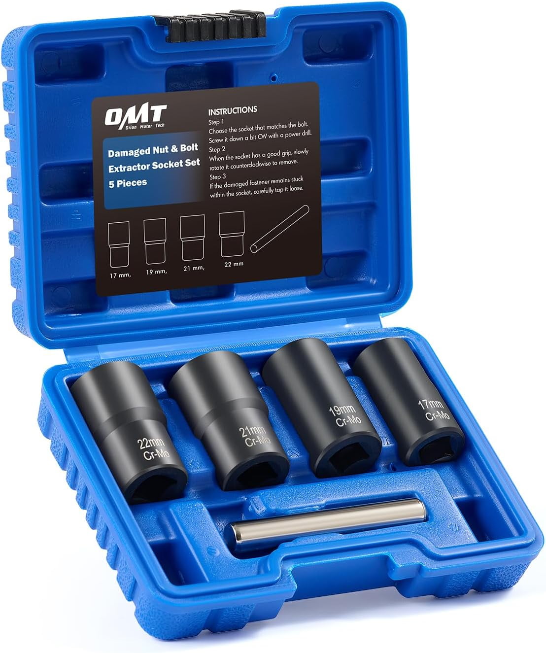 Twist Socket Tool Set, 1/2" Drive 5pc Nut and Bolt Extractor Set ...
