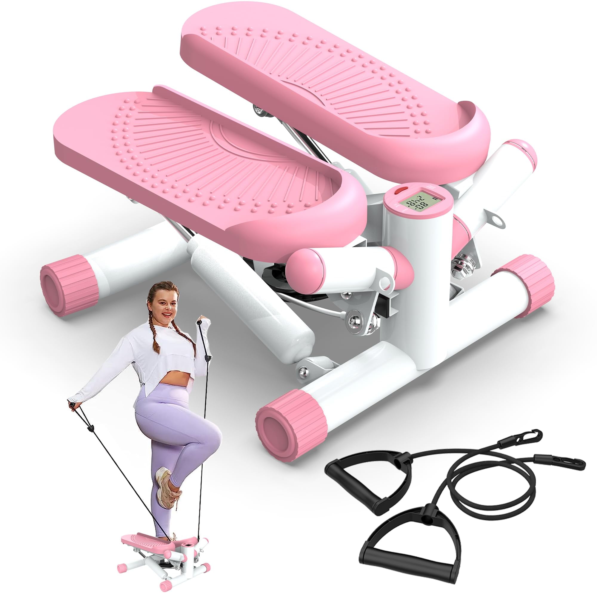 Twist Steppers Exercise Machine with Resistance Bands, Portable Mini ...