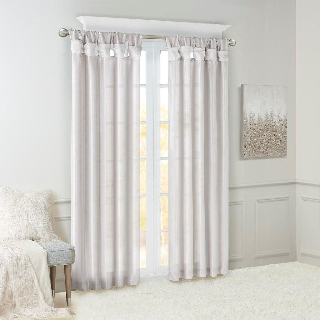 Twist Tab Lined Window Curtain Panel Silver 50x108" - Walmart.com