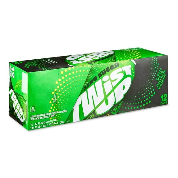 Twist Up Zero Sugar Lemon Lime Soda Pop, 12 fl oz, 12 Pack Cans(1 pack ...