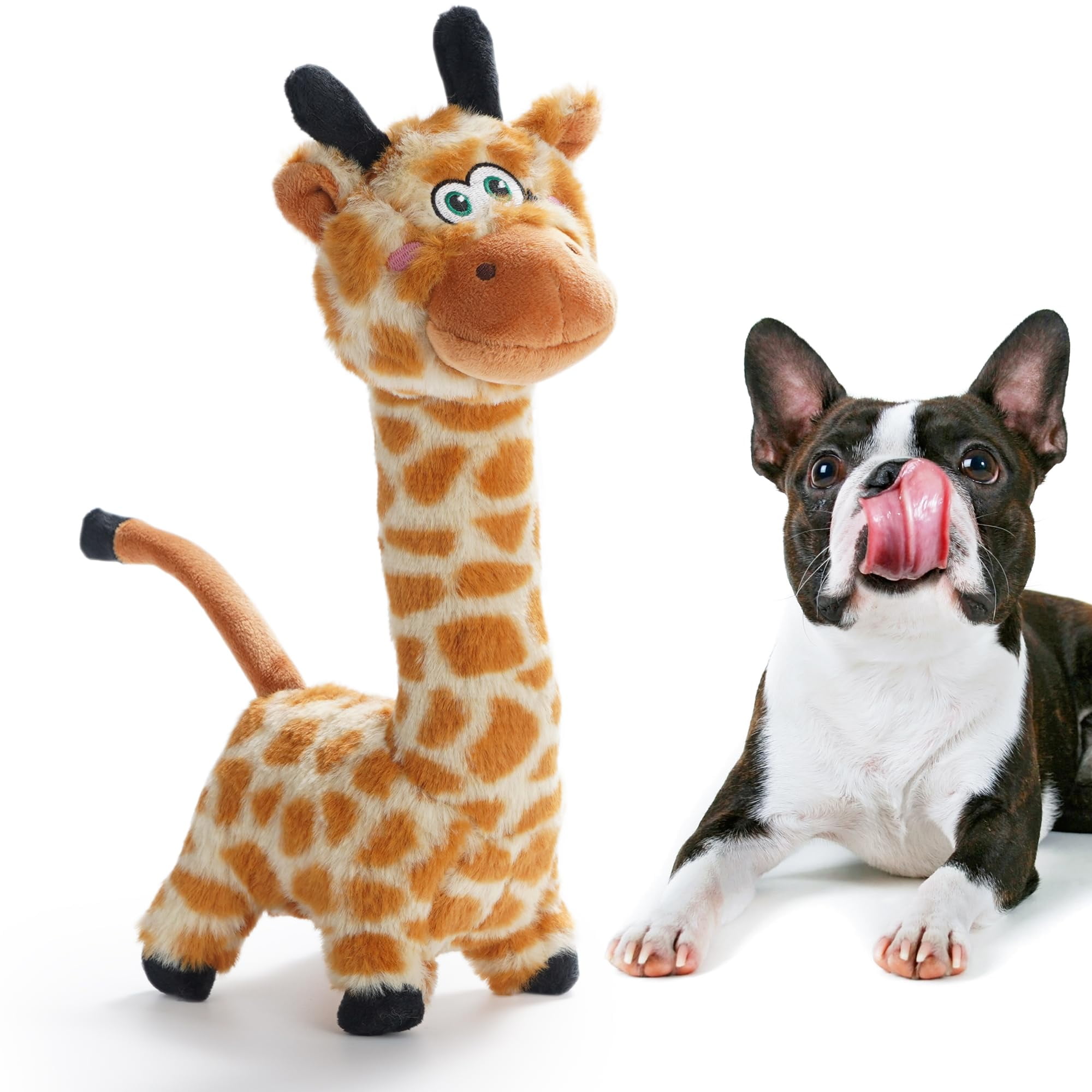 Twistable Giraffe Pup Dog Toy, Interactive Stuffed Plush Crinkle Puppy ...