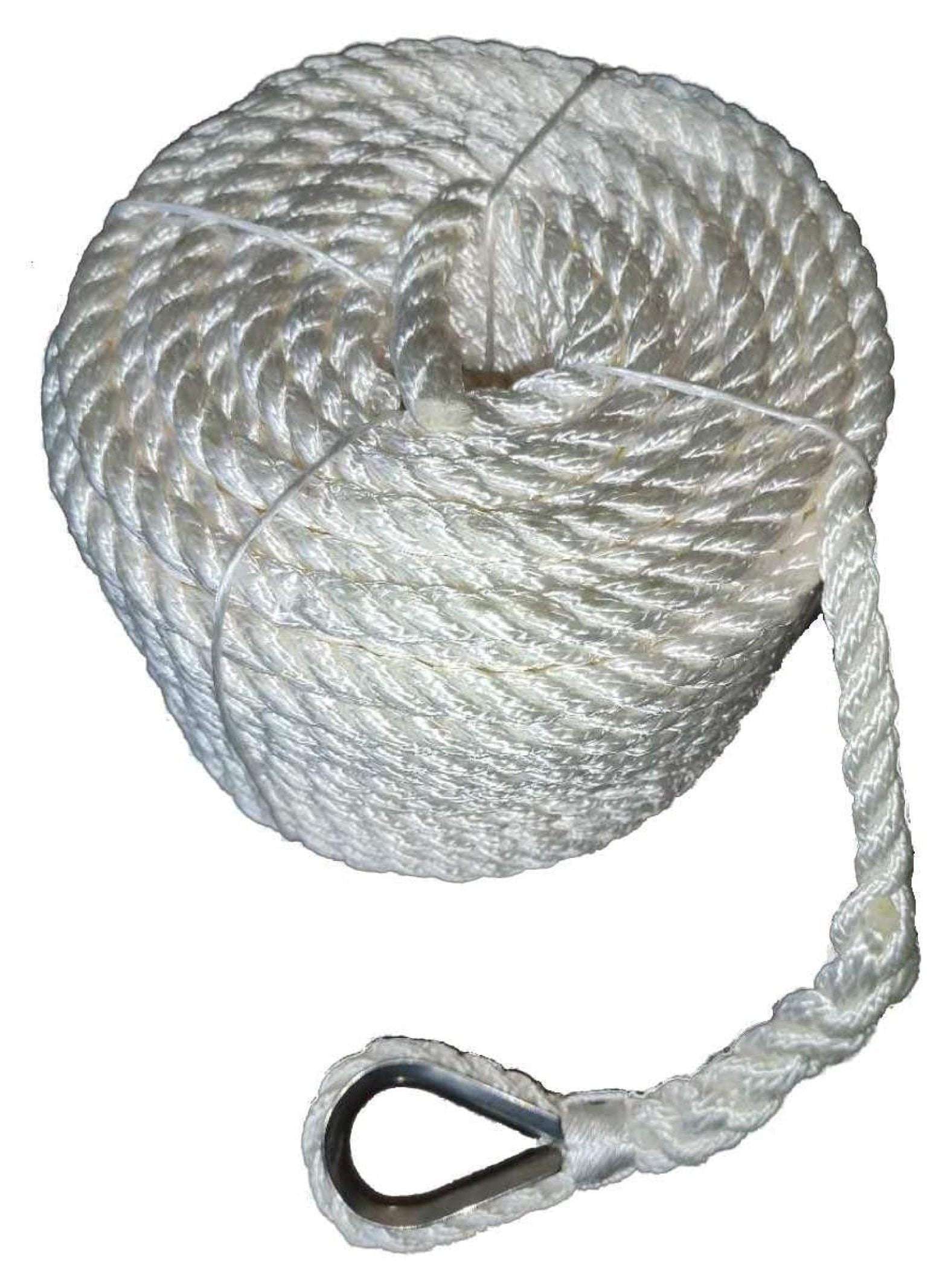 Twisted 3 Strand Nylon Anchor Rope Line Rode with 316 Stainless Steel ...
