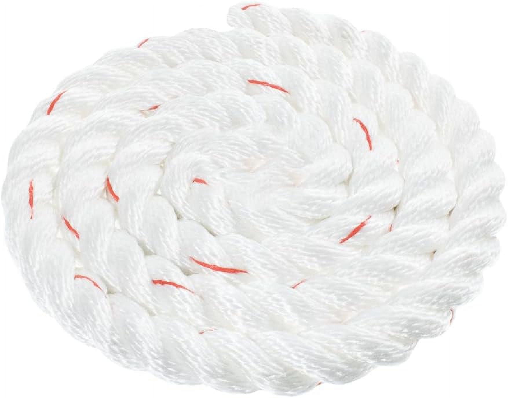 Twisted 3 Strand PolyDac Combo Utility & Towing Rope - White with Red ...