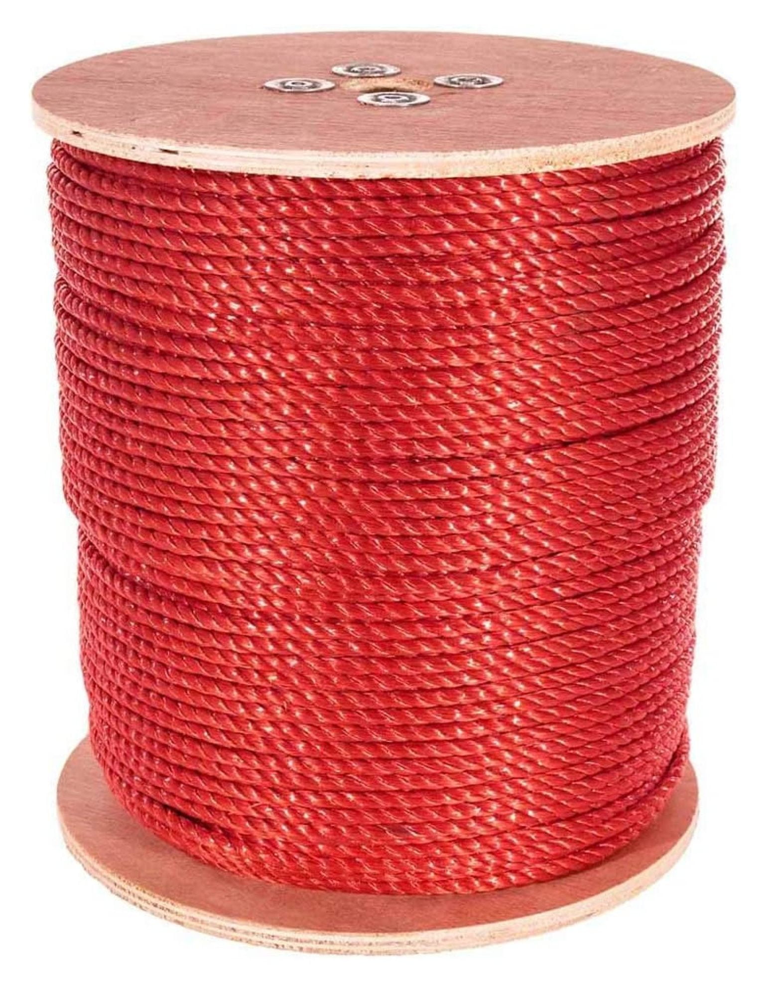 Twisted 3 Strand Polypropylene Rope (Red, 1/4 Inch, 100 Feet ...