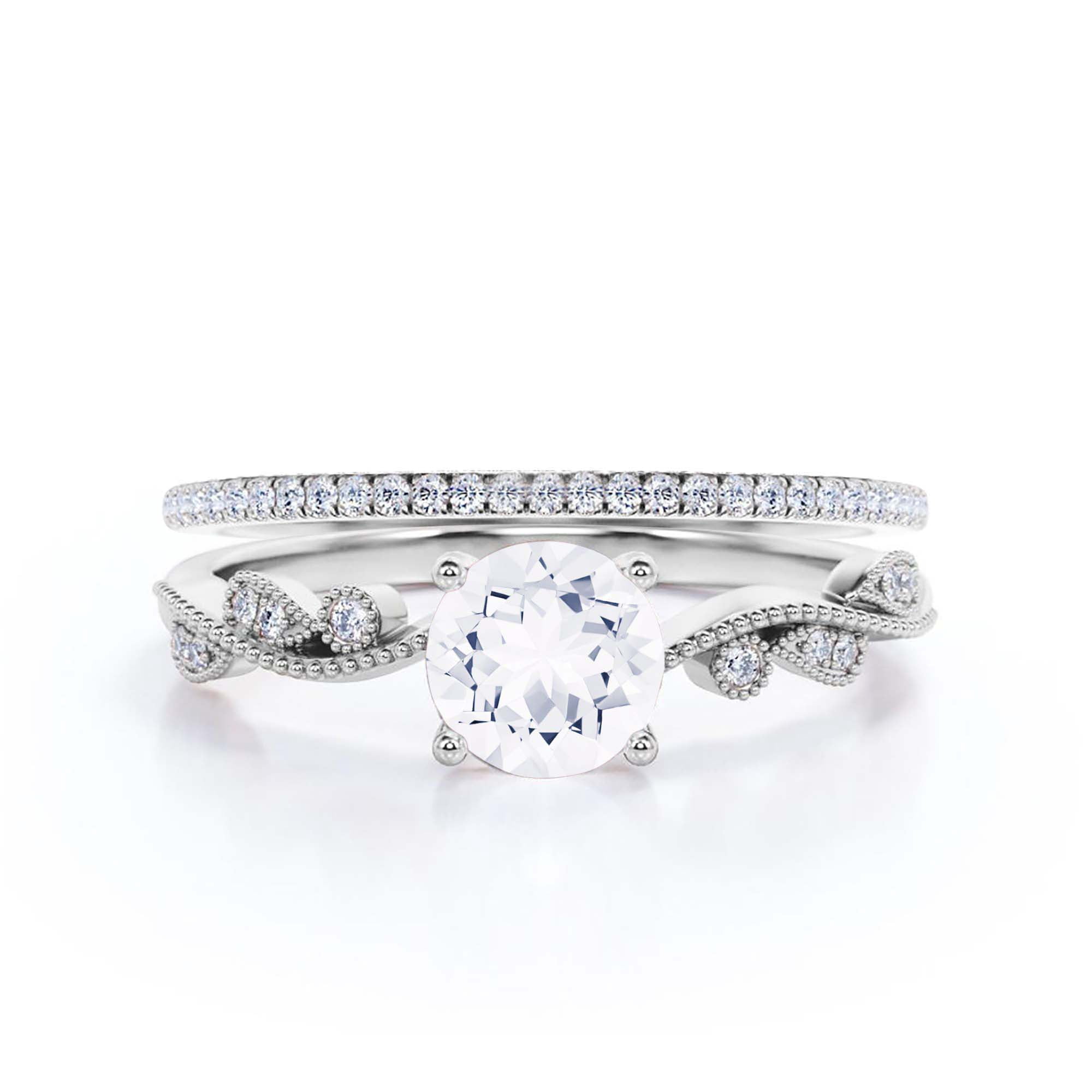 Twisted Boho & hippie 1.75 Carat Round Cut Diamond Moissanite ...
