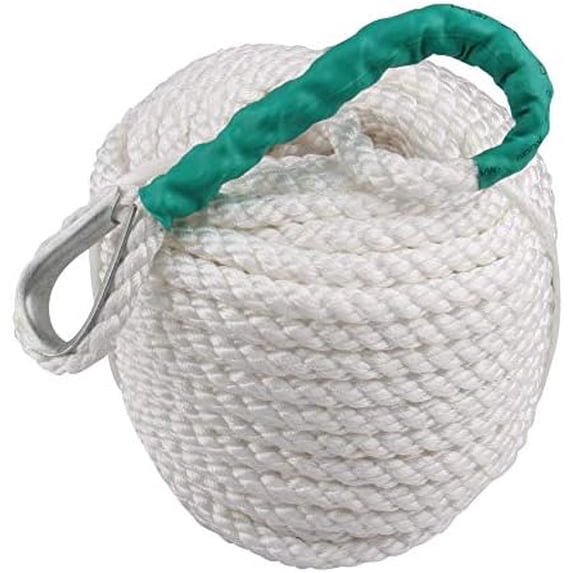 Twisted Dock Line, 1/2" x 200' Three Strand Nylon Braided Docking Rope ...