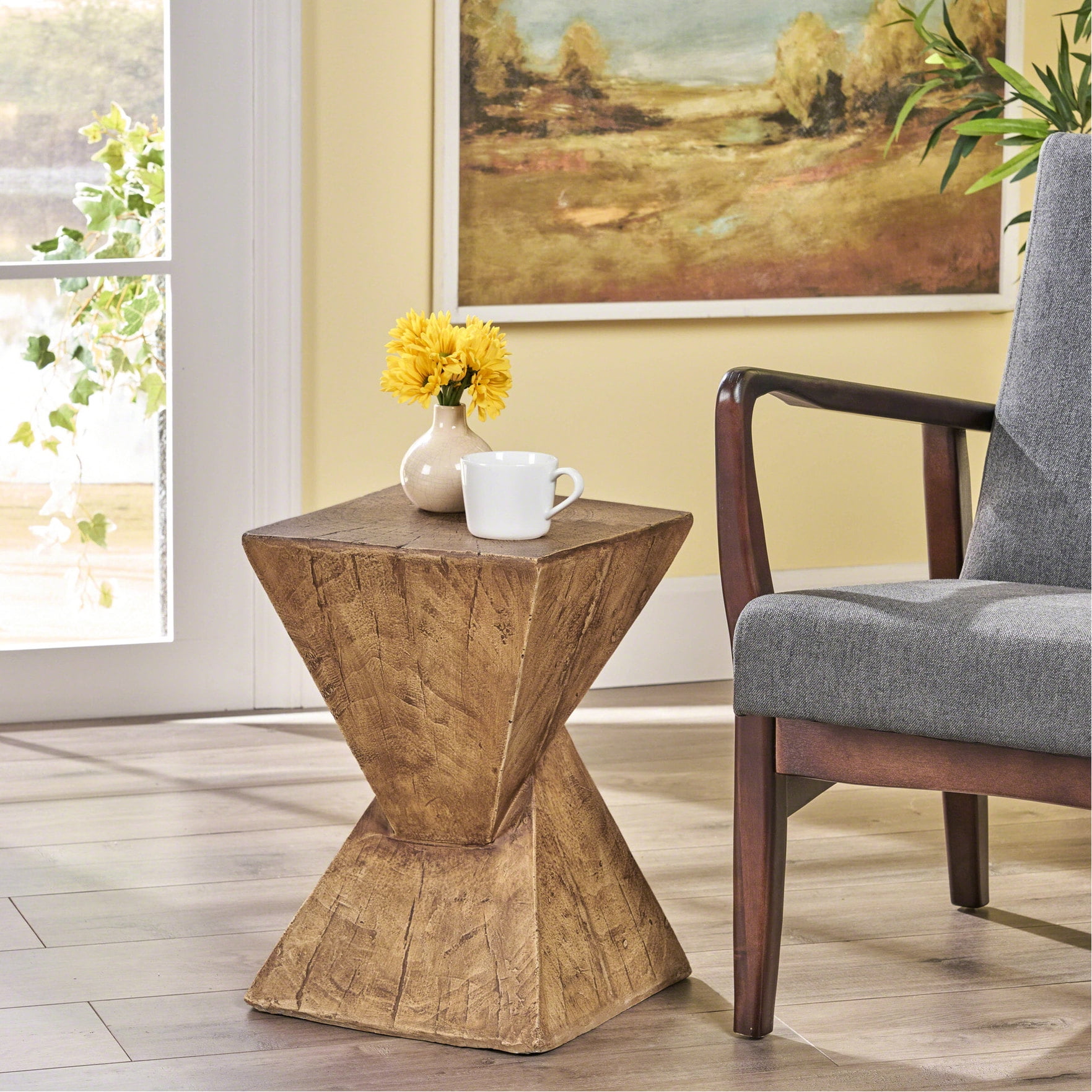 Twisted Hourglass Shape - Modernize Your Space - Both Indoor and Outdoor - Highly Durable Side ...
