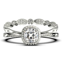 Vine Leaf Ring, Boho & hippie 1.00 Carat Round Cut Diamond Moissanite Engagement Ring, Bridal ...