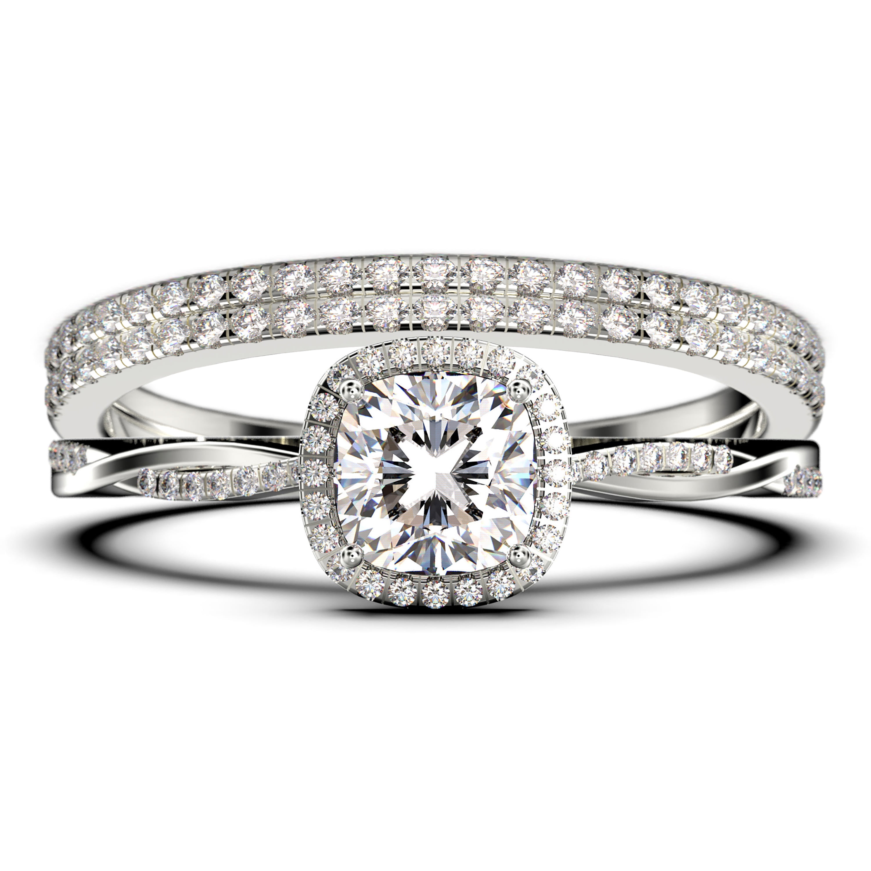 Twisted Infinity Band Dazzling Boho & hippie 2.00 Carat Round Diamond Moissanite Engagement Ring ...