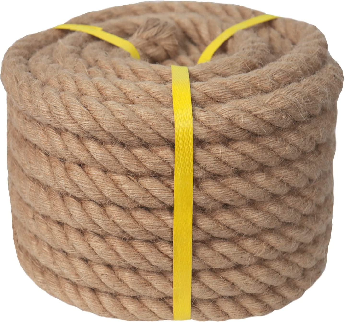 Twisted Manila Rope (1 Inch x 50 Feet) Natural Jute Rope Thick Hemp ...