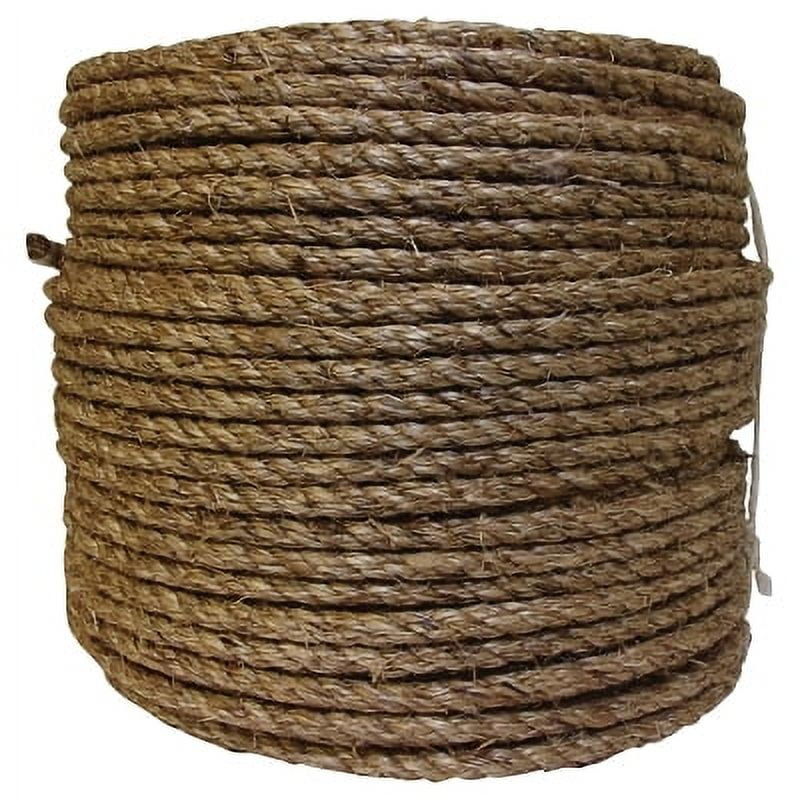 Twisted Manila Rope, 600 ft L, Manila, Natural, 1/2 in dia, 3 Strand ...