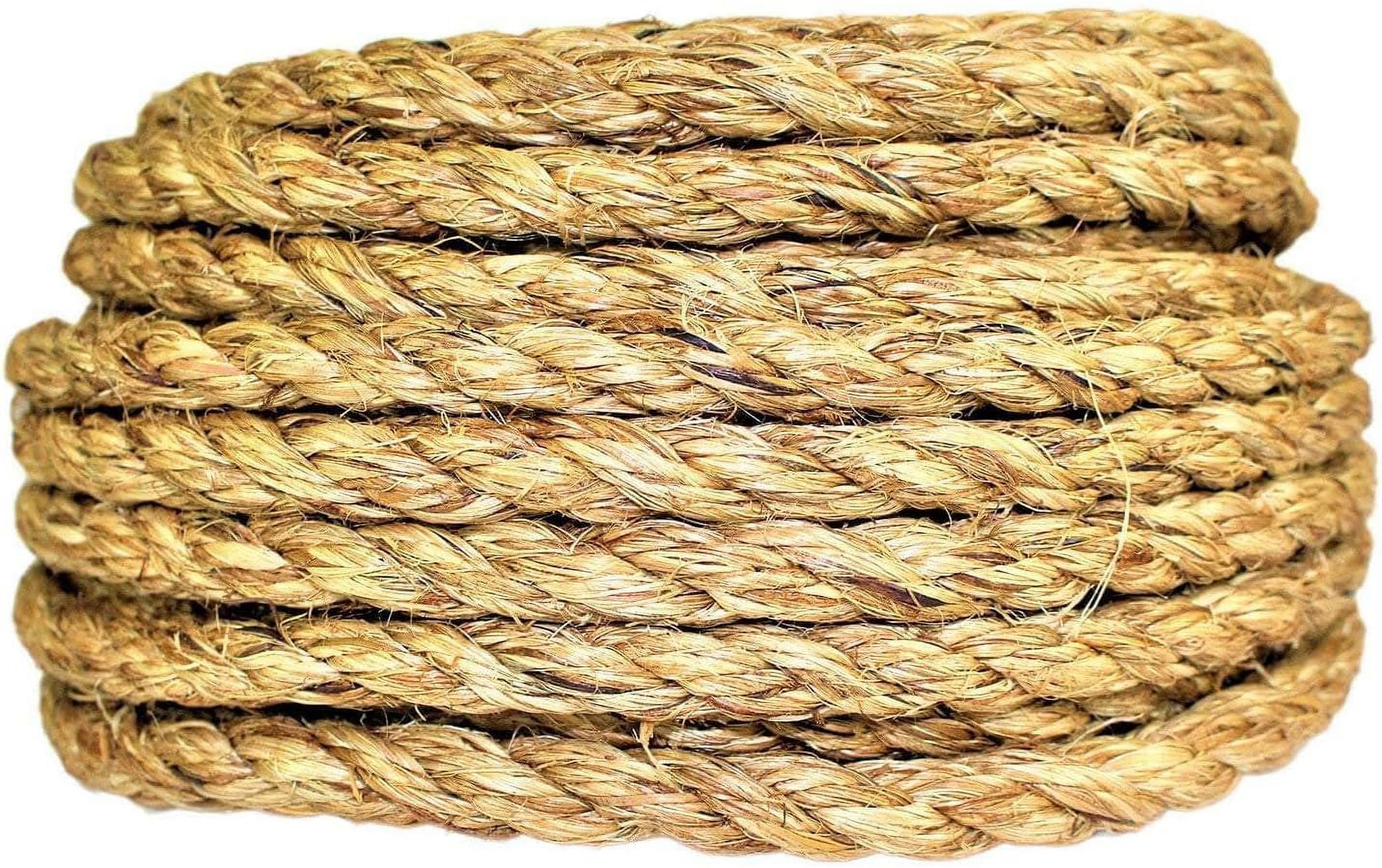 Twisted Manila Rope - Natural 3 Strand Fiber Rope For Indoor And ...