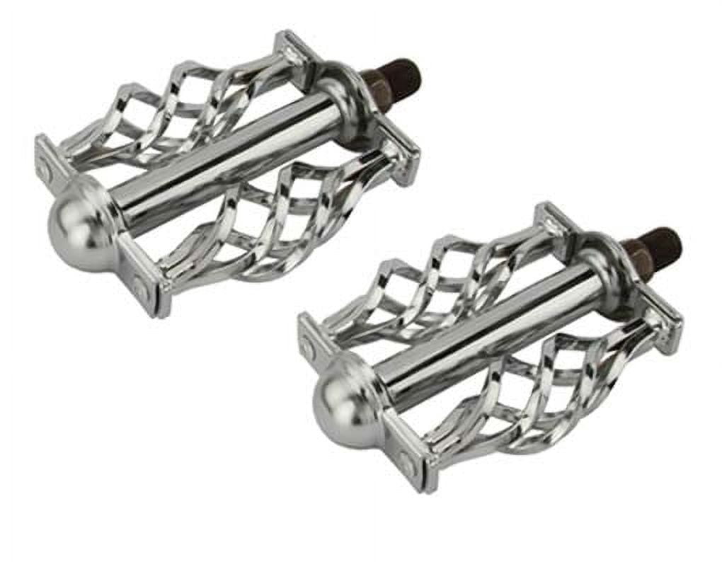 Twisted Pedals W/Cage 1/2" Chrome. Bike pedals, bicycle pedal, for ...