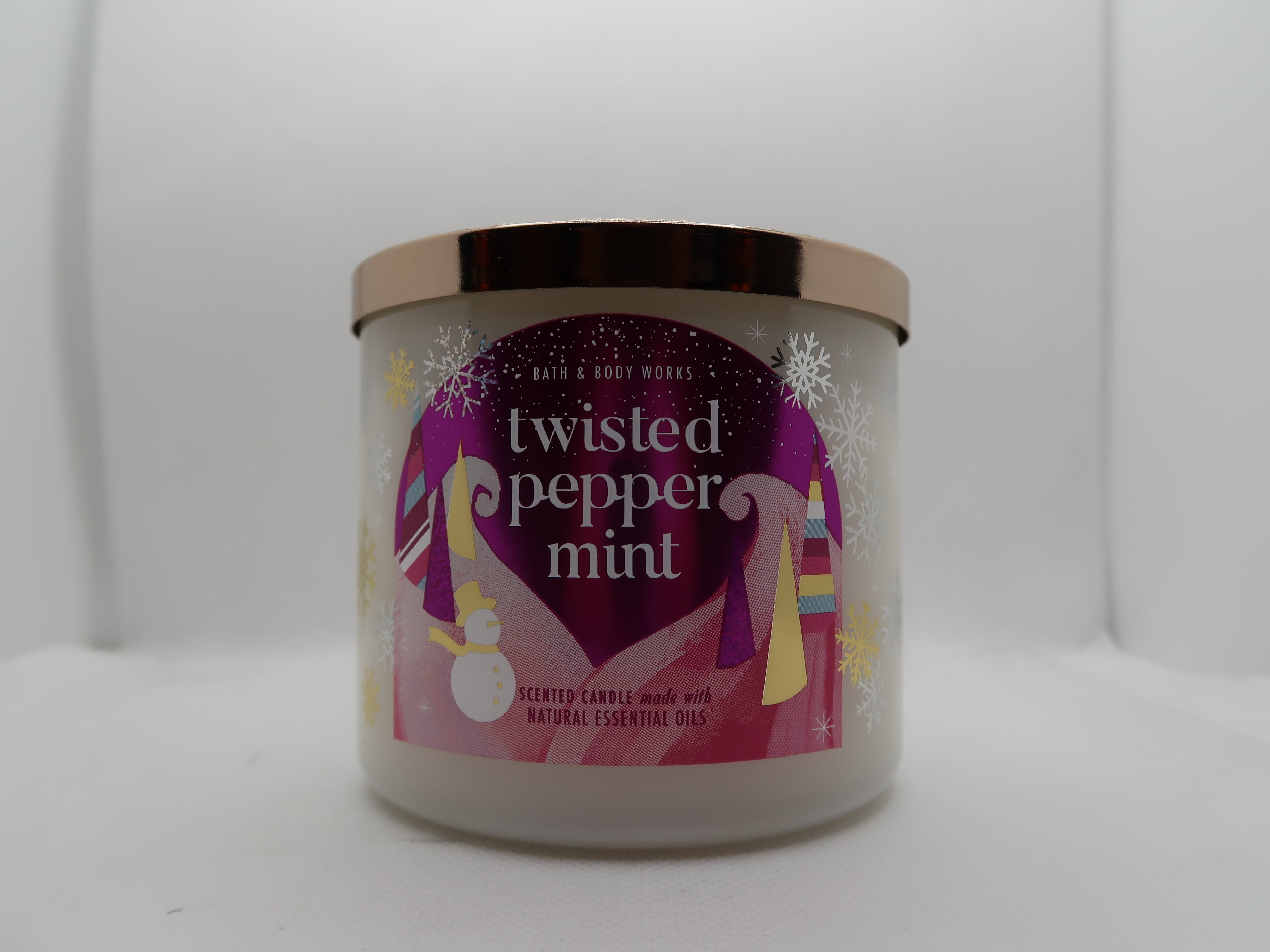 Twisted Peppermint - Bath Body Works, White Barn 3-Wick Candle w/Essential Oils - 14.5 oz - 2022 ...