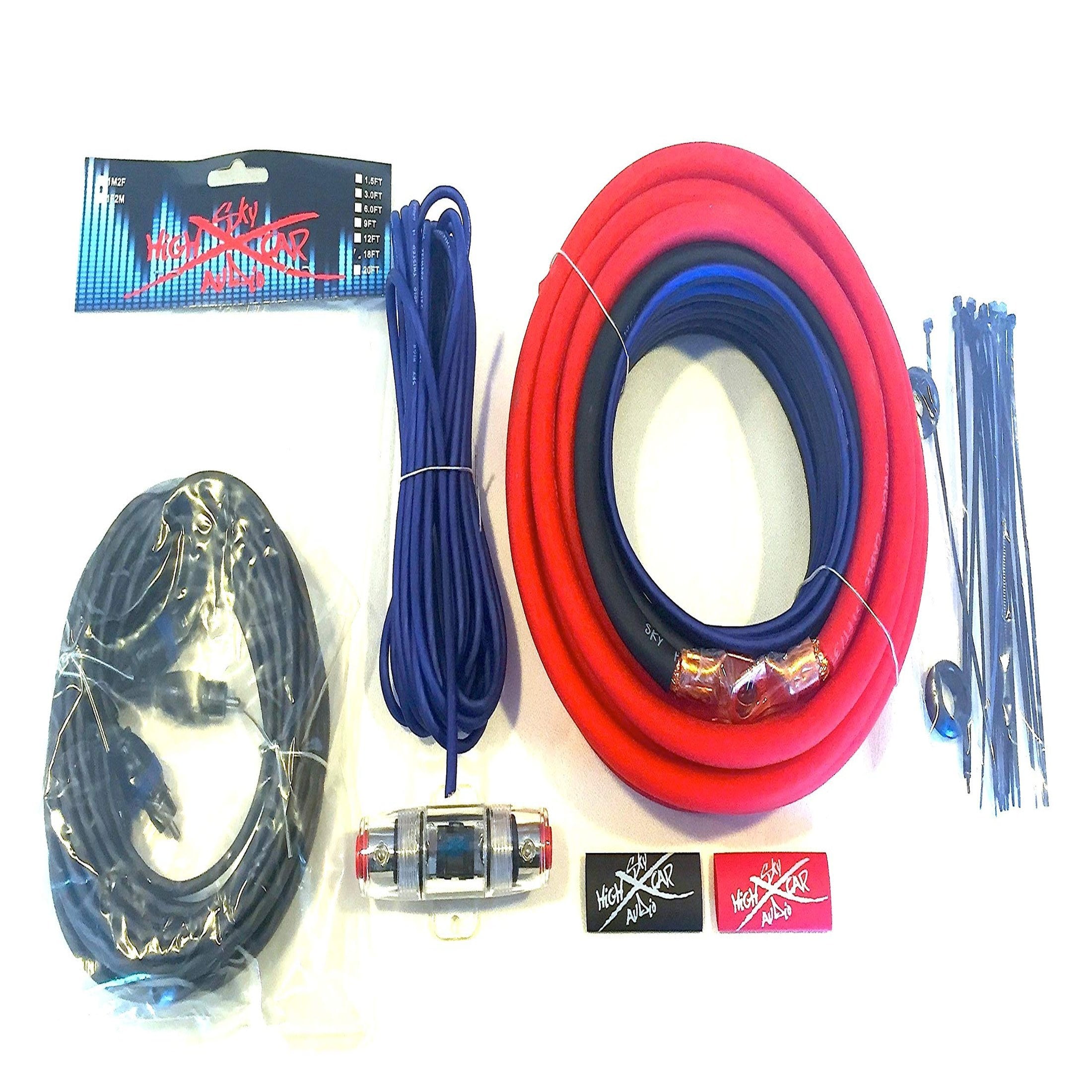 Twisted RCA Amp Kit for Oversized 4 Ga CCA AWG Red and Black Wires ...