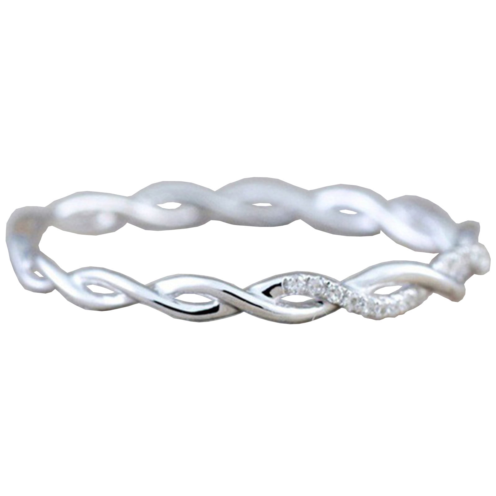 Twisted Shape Diamond Engagement Rings Pack Ring Stacking Matching Band ...