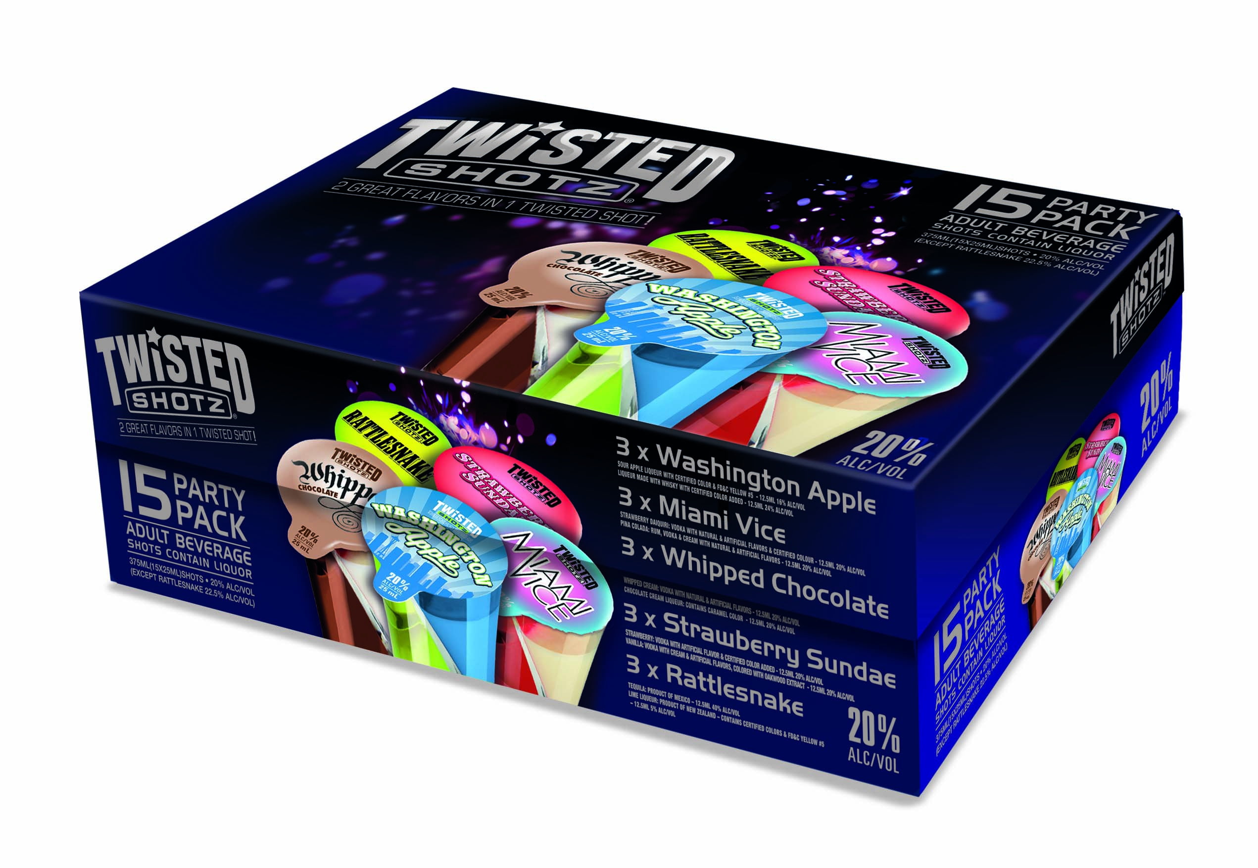 Twisted Shotz, 15 Pack 25 mL PET Bottles, 20% ABV - Walmart.com