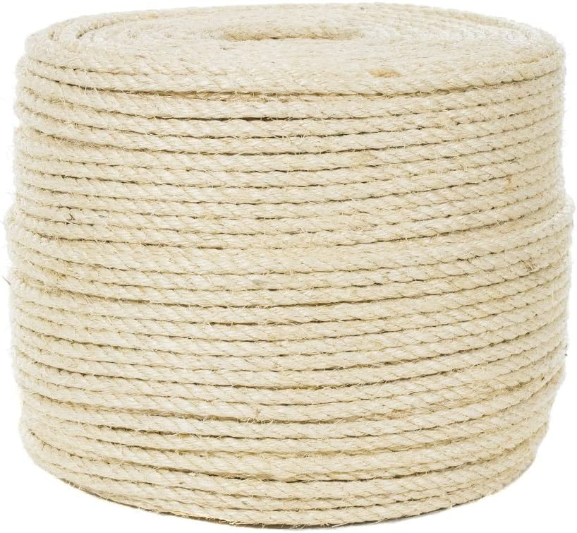 Twisted Sisal Rope in 3/8 Inch - 25 Feet - Strong, Vintage, Universal ...