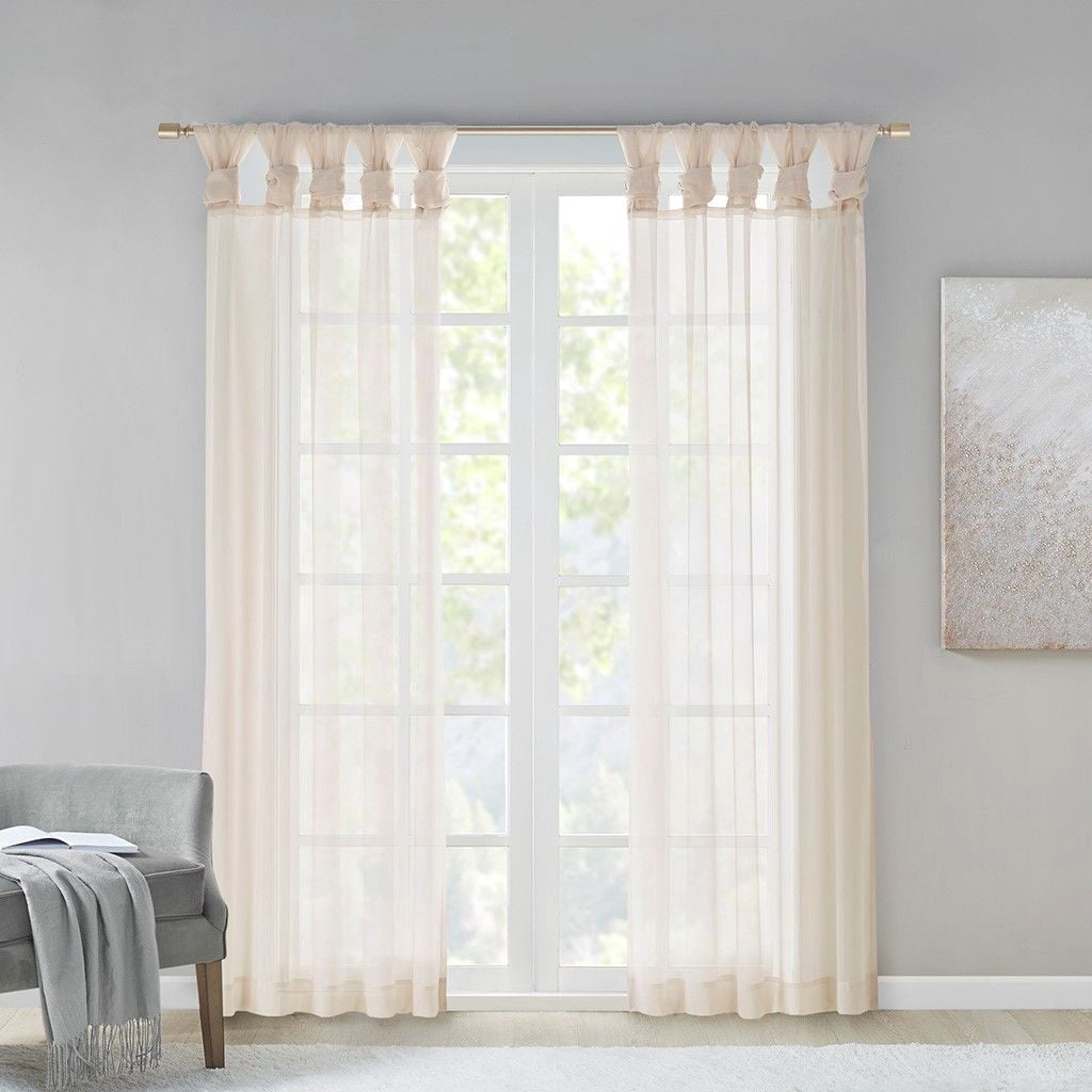 Twisted Tab Voile Sheer Window Pair as Pic - Walmart.com