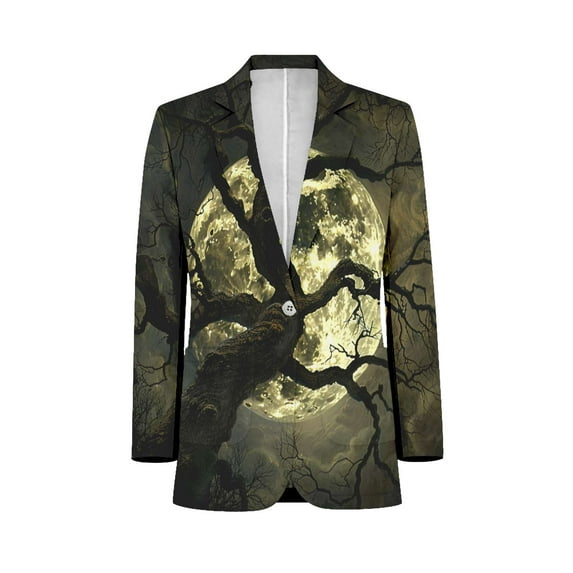 Twisted Tree And Surreal Moon Customized Men's Suits full man Shawl ...