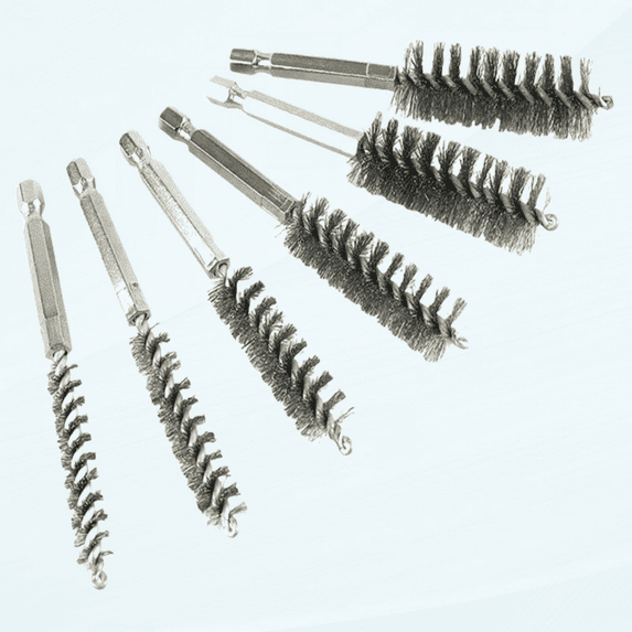 Twisted Wire Bore Brush Set, Stainless Steel, 8 10 12 15 17 and 19mm ...