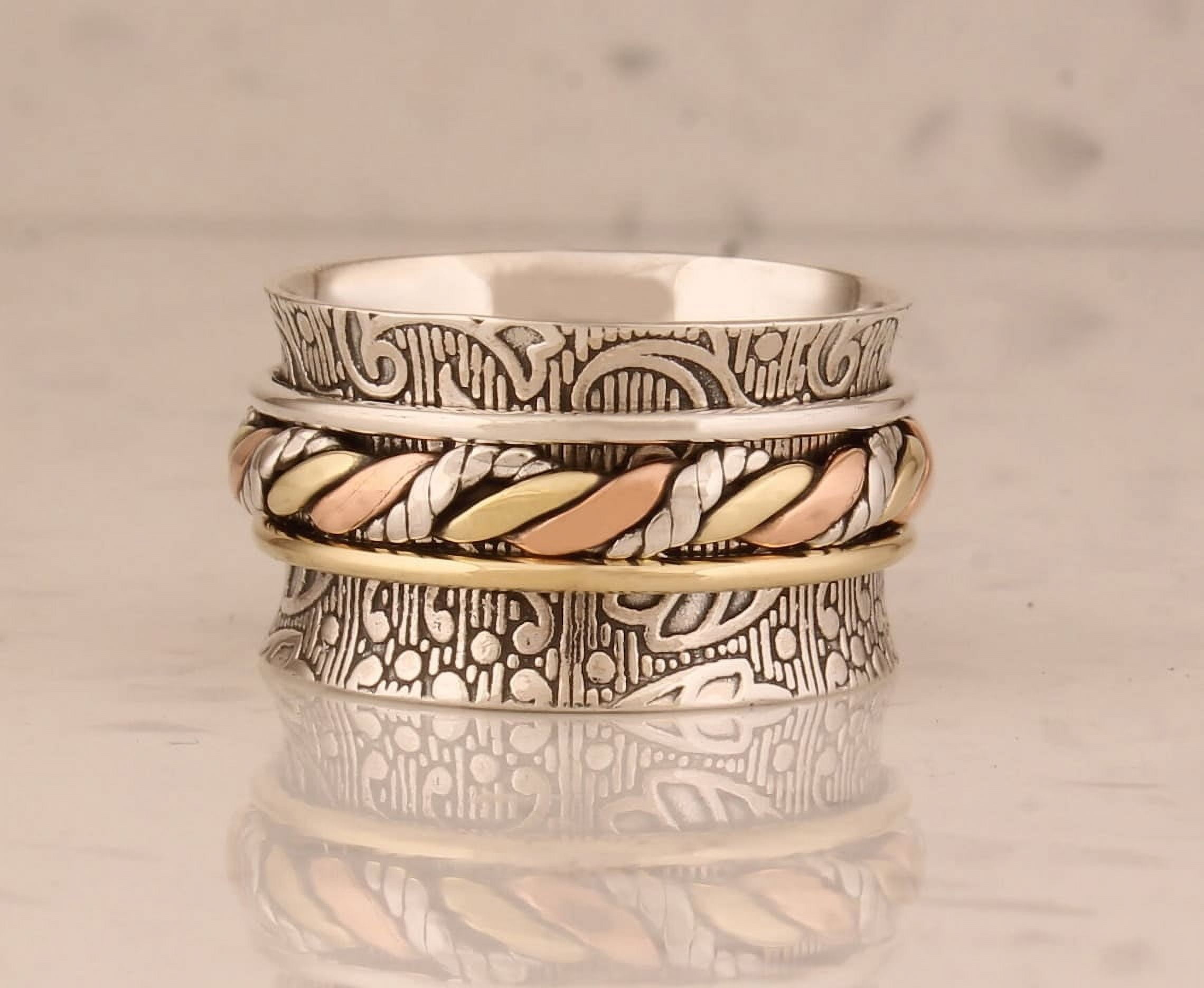 Twisted Wire Sterling Silver Spinner Ring – 925 Stamped Handmade Fidget ...