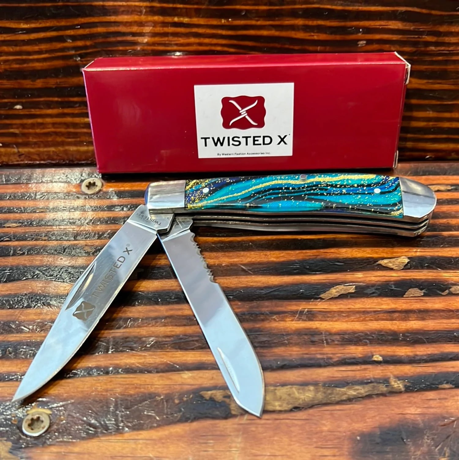 Twisted X Trapper, Cosmic Earth Pocket Knife - Walmart.com