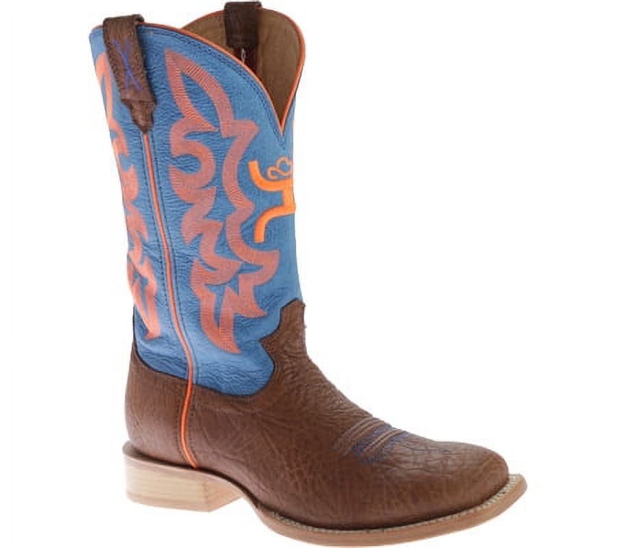 Twisted X Boots (DS)Hooey Cognac Bullhide-12in NeonBlue Cognac/Neonblue ...