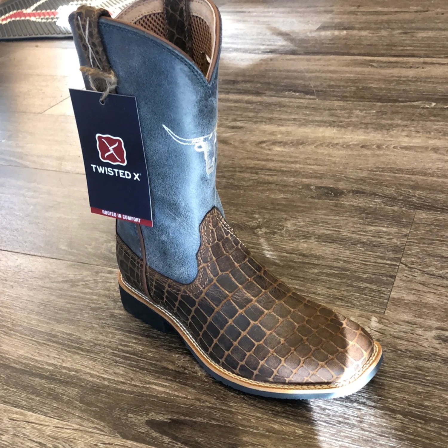 Twisted X Boys' Top Hand Western Boot Broad Square Toe - YTH0017 1 D ...