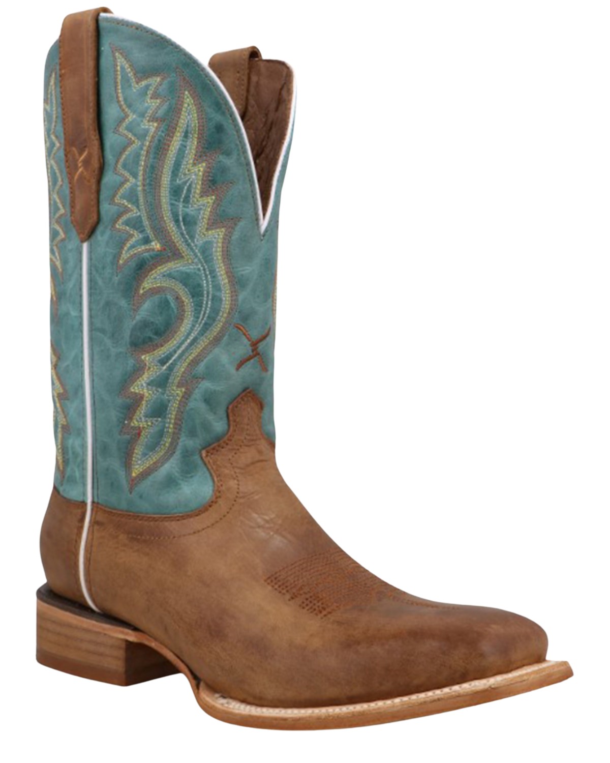 Twisted X Men's 12" Rancher Western Boot Broad Square Toe Blue 9 1/2 D ...