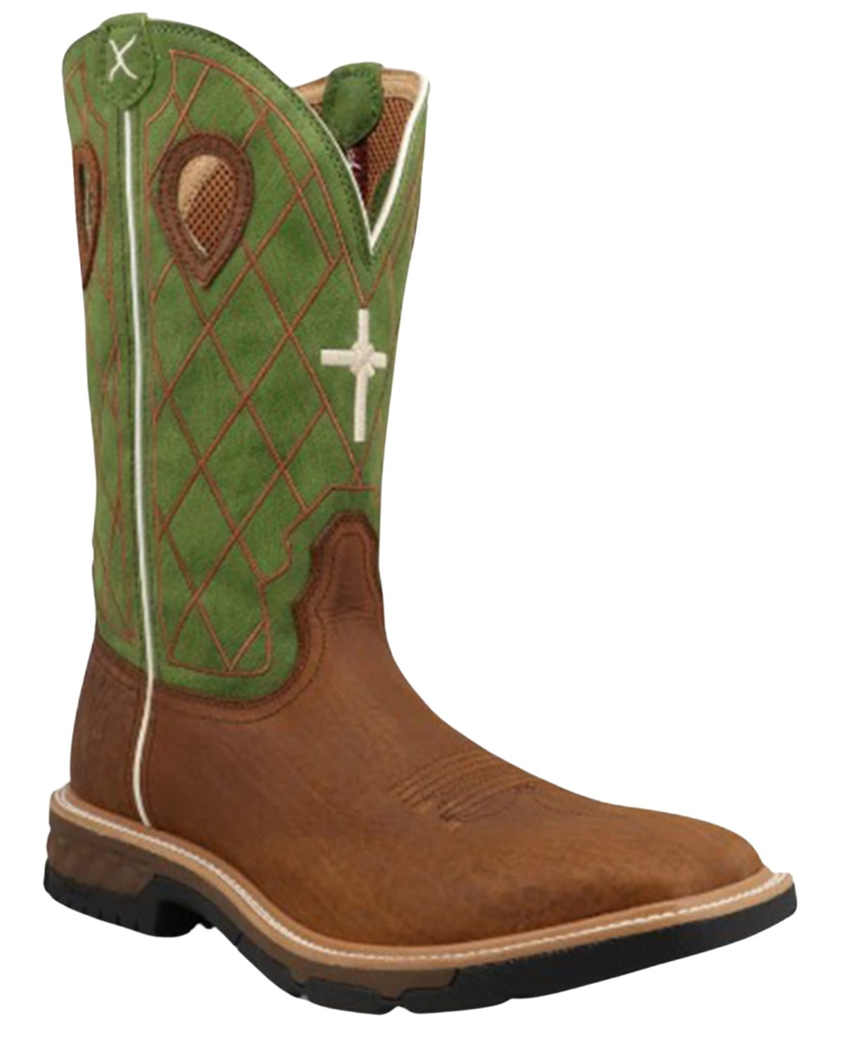 Twisted X Men's Tech X& Western Boot Broad Square Toe Green 7.5 EE US ...