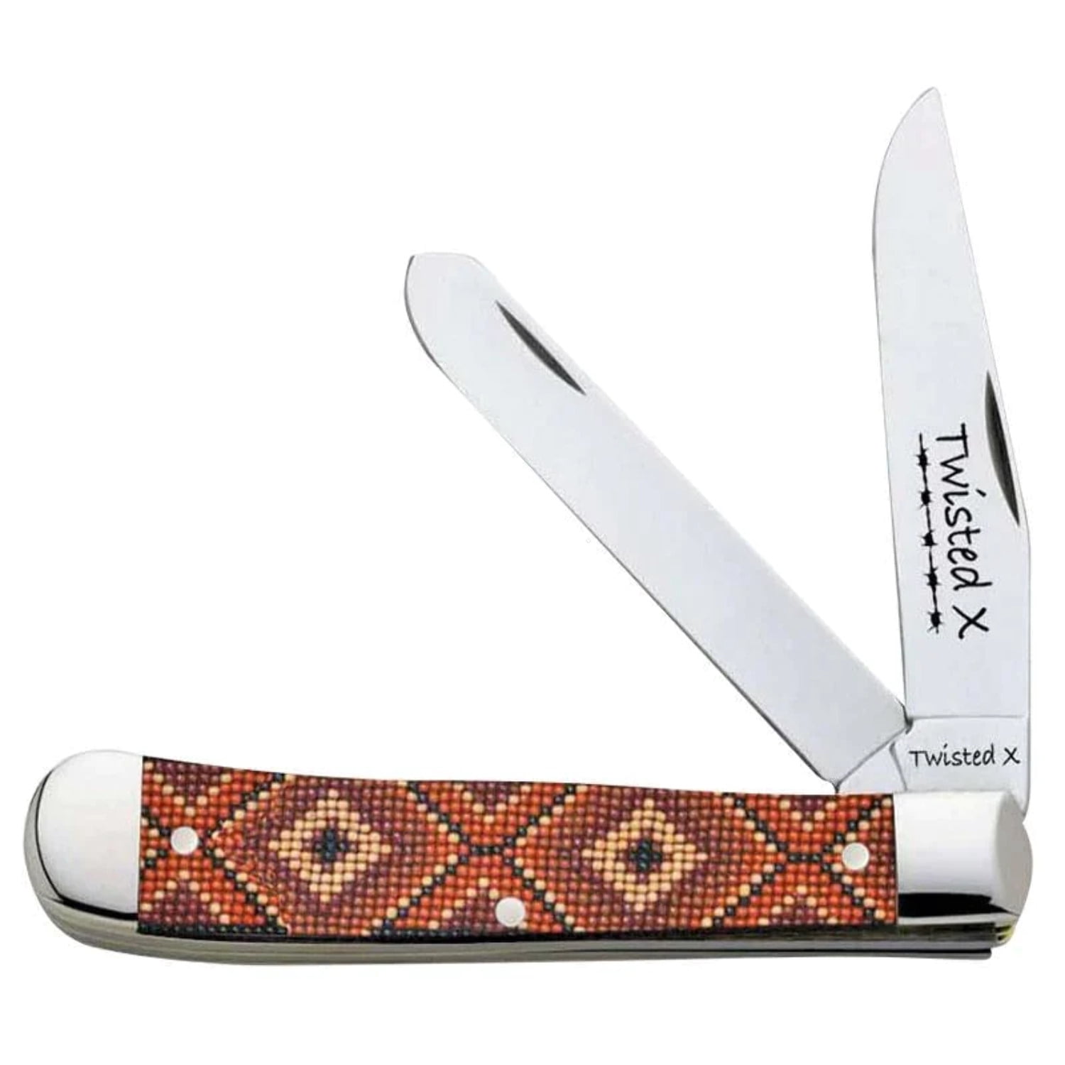 Twisted X® Men's Double Blade Brown Rust Aztec Pocket Knife XK307 ...