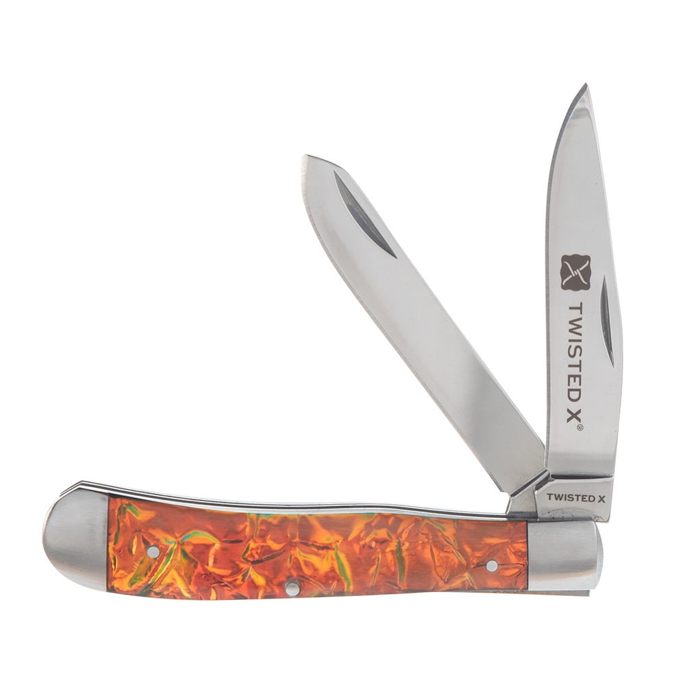 Twisted X Stainless Steel Double Blade Trapper Knife (Sunset) - Walmart.com