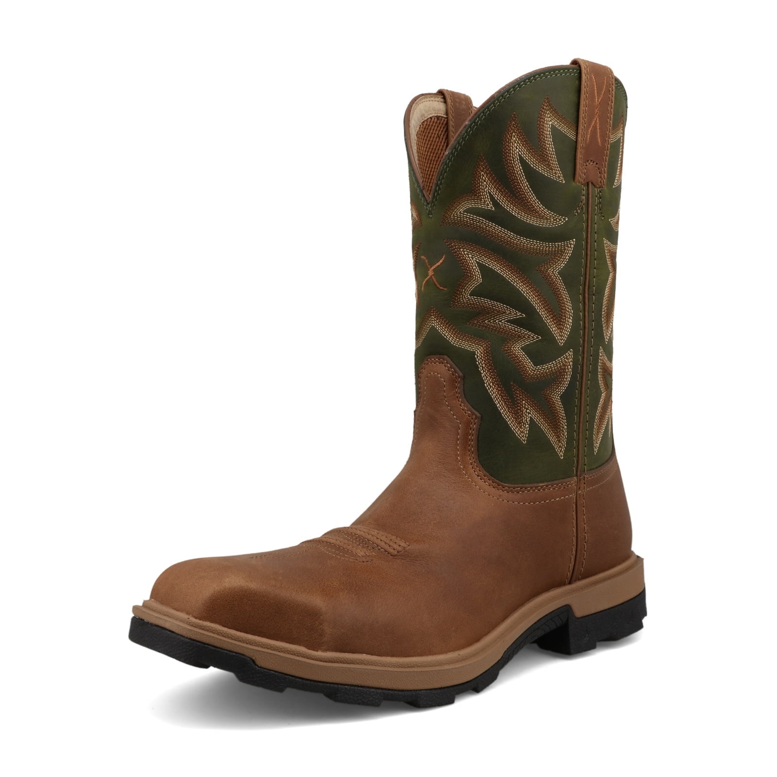 TWISTED X Adult Male 11in UltraLite X Ginger/Olive Branch Work Boots ...