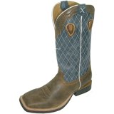 Twisted X Western Boot Men Ruff Stock Leather 13 B Bomber Blue MRS0027 ...