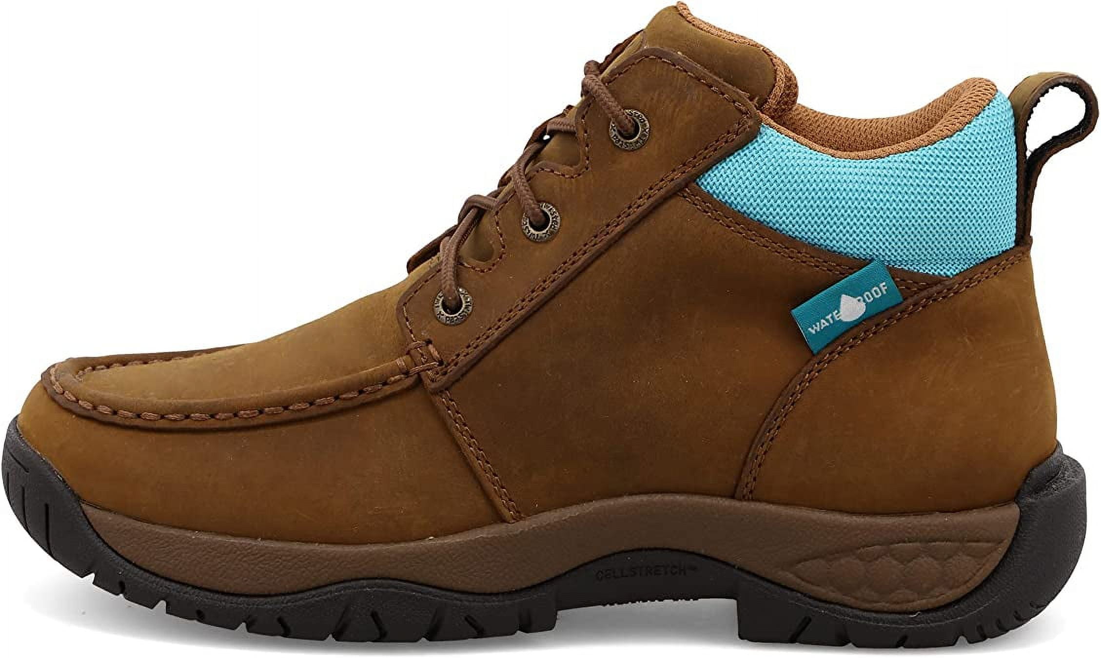 Twisted X Women's 4" All Around Work Boot, Oiled Saddle & Aruba Blue, 9 ...