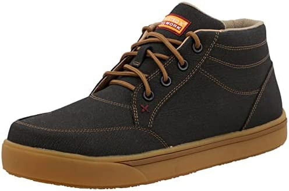 Twisted X Work Shoes Mens Leather Lace Kicks 10 M Charcoal MCAN007 ...