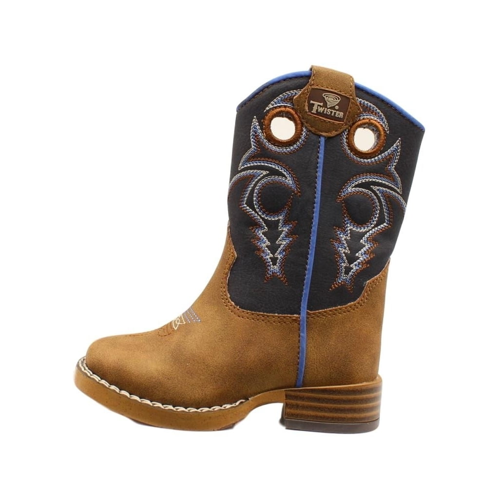 Twister Western Boots Boys Ben TPR Outsole Navy Brown 443001202 ...