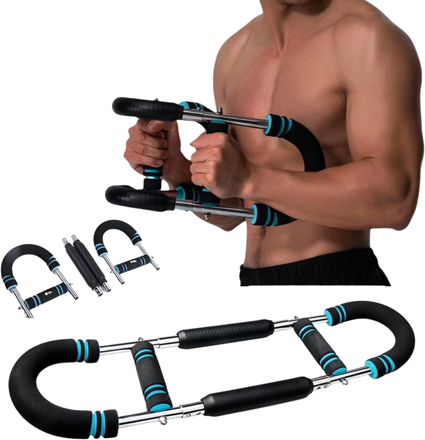 Twister Arm Exerciser,80-110lb Adjustable Spring Workout Bar, Forearm ...