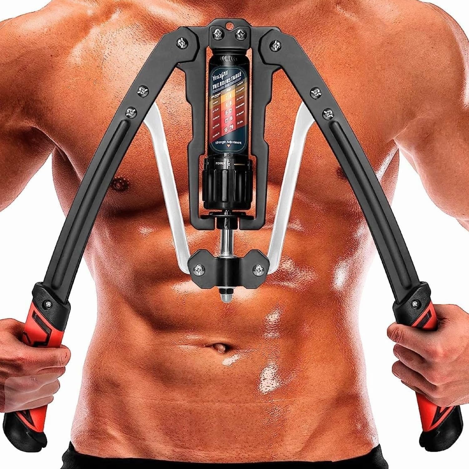 Twister Arm Exerciser Adjustable 22-440lbs Hydraulic Power Chest ...
