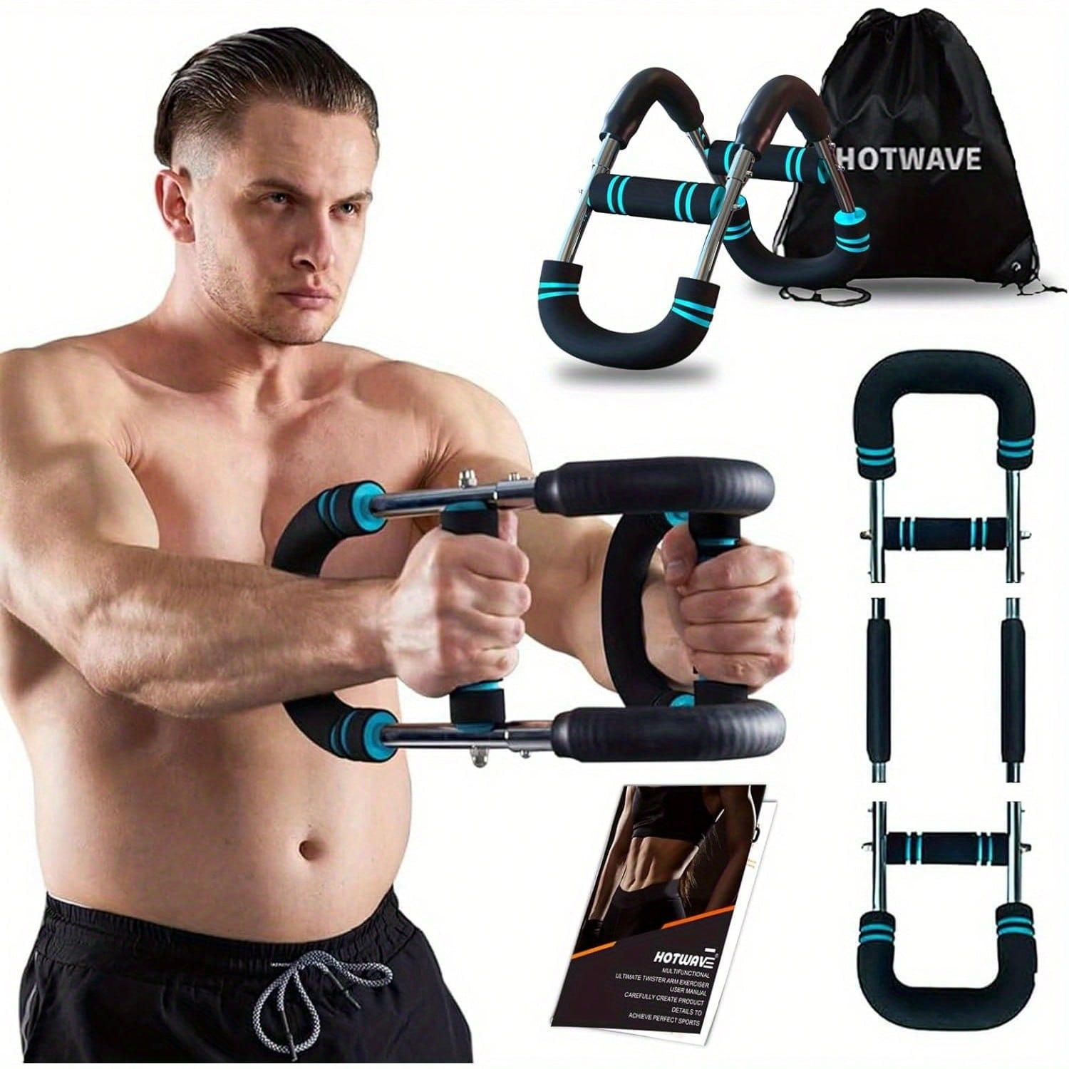 Twister Arm Exerciser, Adjustable Spring Workout Bar, Forearm Triceps ...